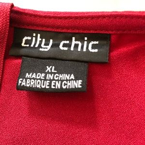 City Chic | Dresses | City Chic Red Lace Sleeve Dress Size 22xl | Poshmark
